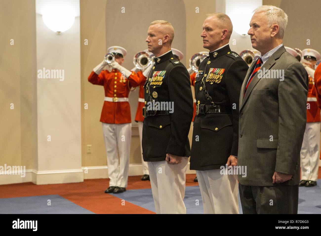From left, U.S. Marine Corps Col. Tyler J. Zagurski, commanding officer ...