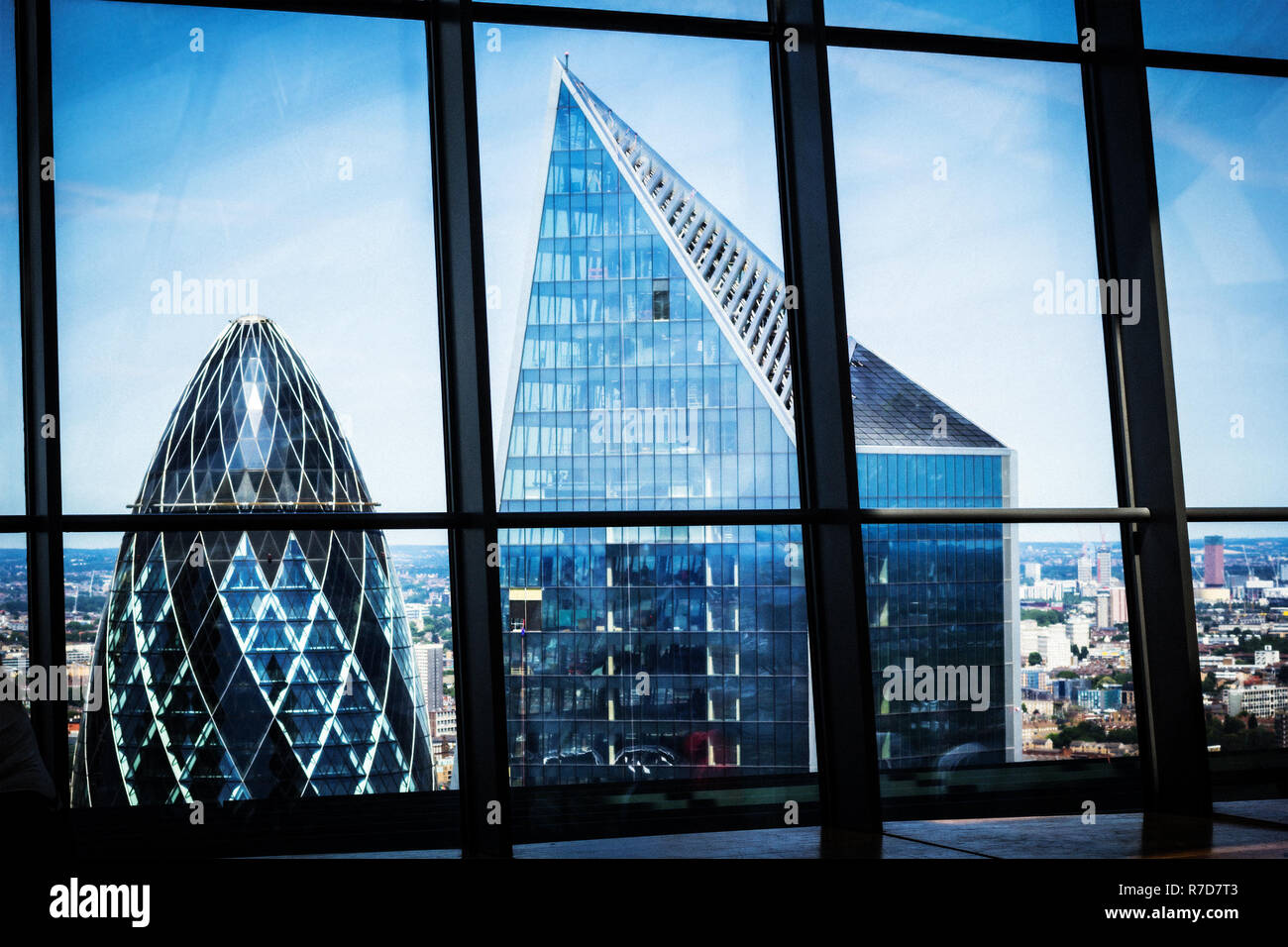 Modern skyscrapers and blue sky, London, UK Stock Photo - Alamy