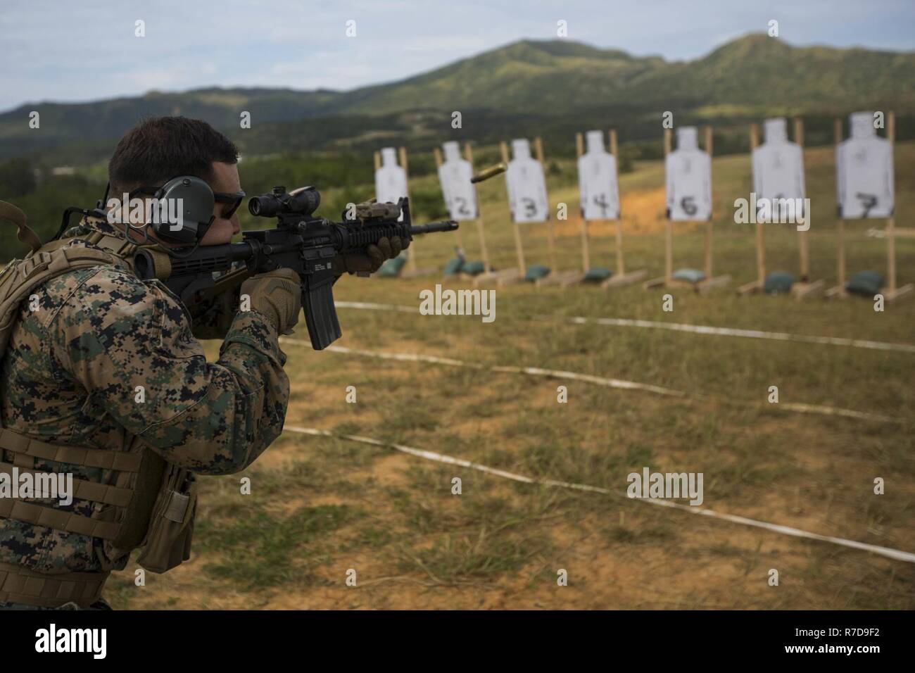 A Reconnaissance Marine with 3rd Reconnaissance Battalion, 3rd Marine ...