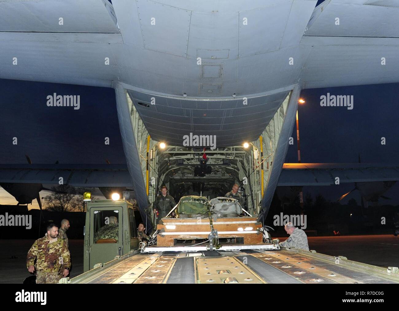 Right, Airman MSgt Paul Dellabarba assigned to 143d Airlift Wing, a ...