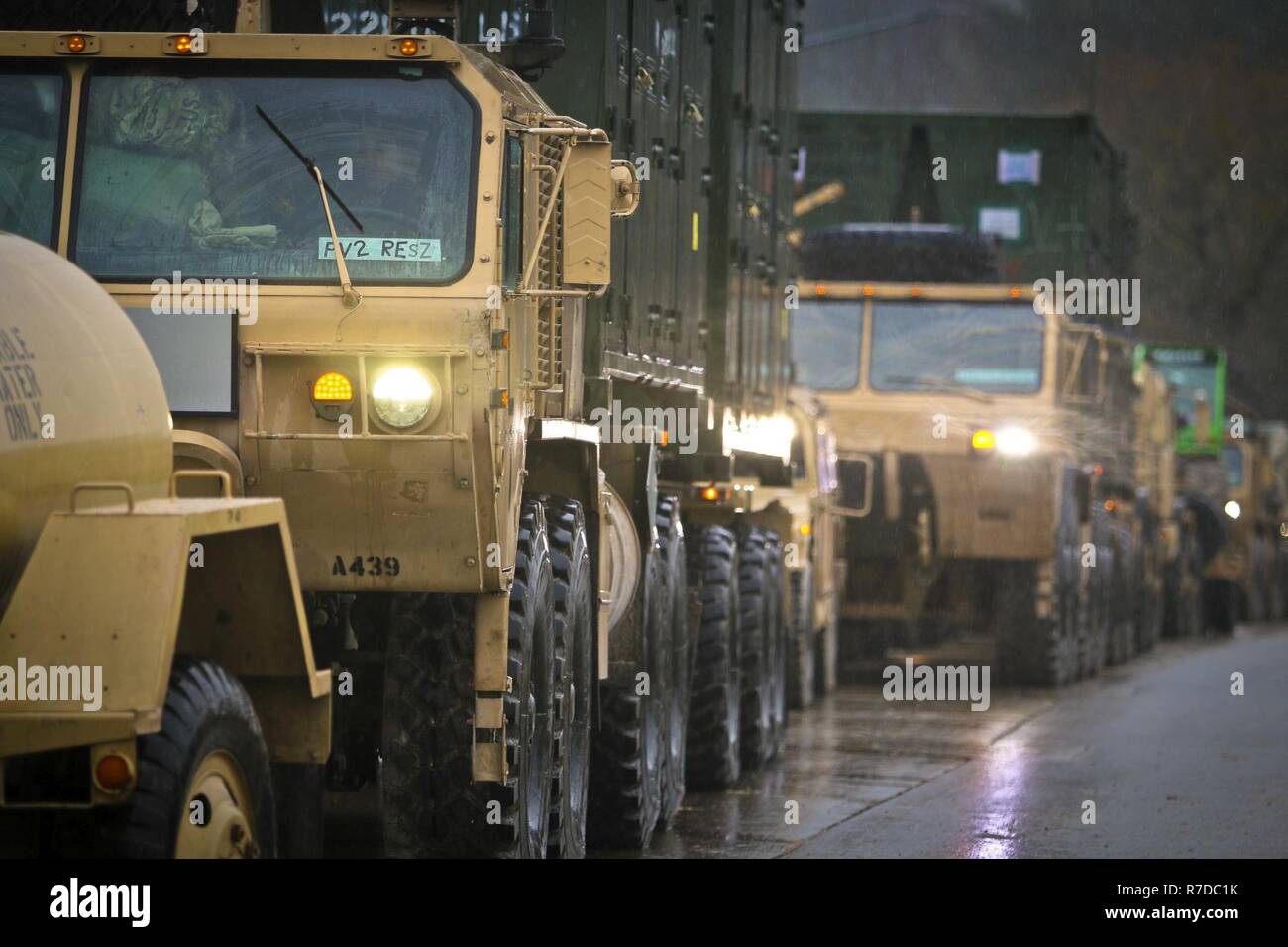 A convoy from 115th Brigade Support Battalion “Muleskinners,” 1st ...