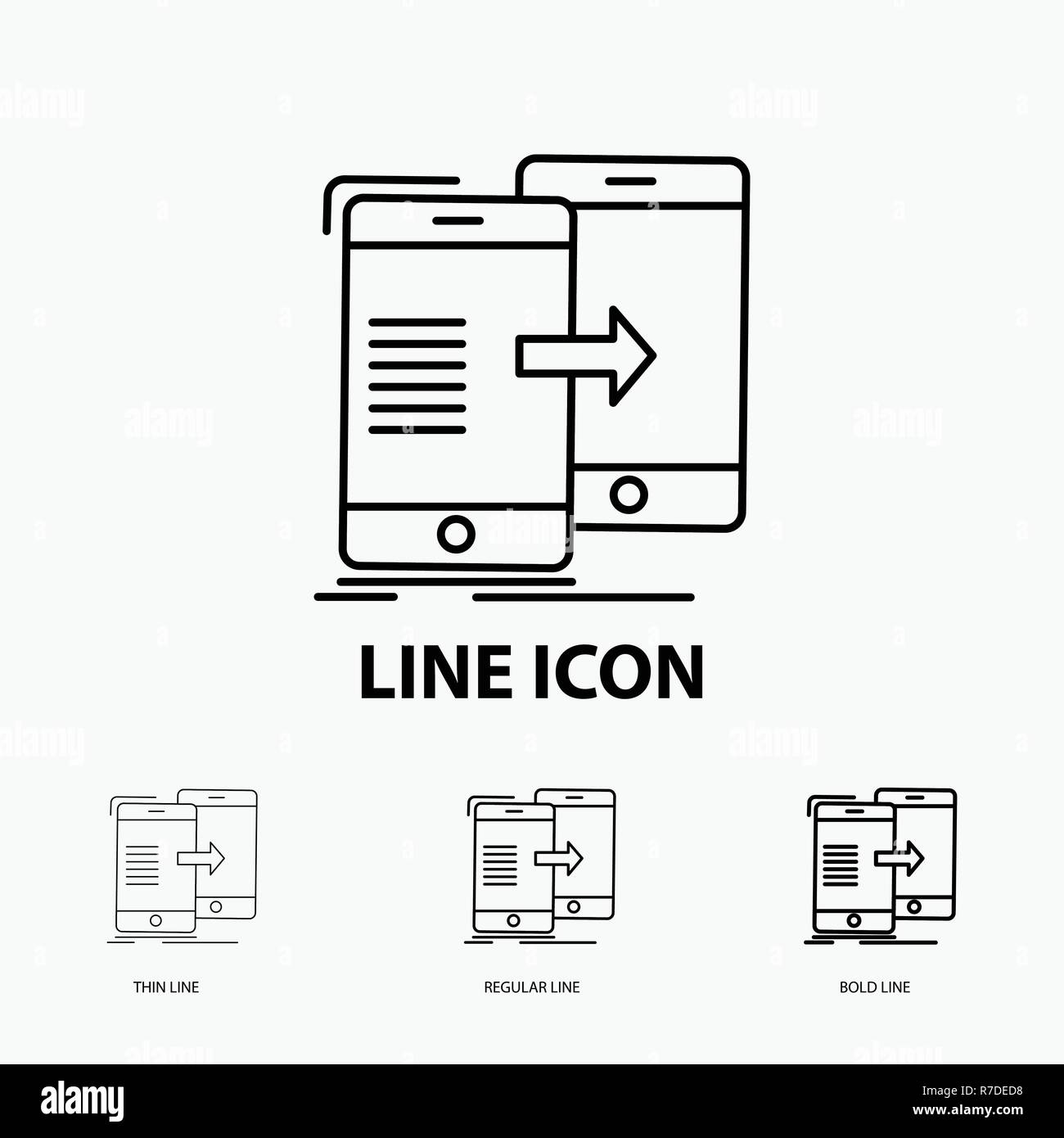 data, Sharing, sync, synchronization, syncing Icon in Thin, Regular and Bold Line Style. Vector ...