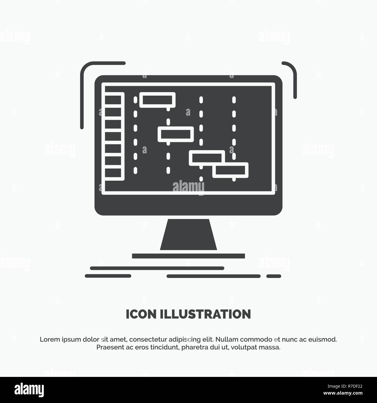 Ableton, application, daw, digital, sequencer Icon. glyph vector gray ...