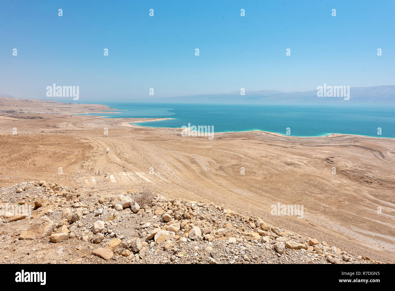 A view of the Dead Sea in Israel, the lowest place on earth Stock Photo ...