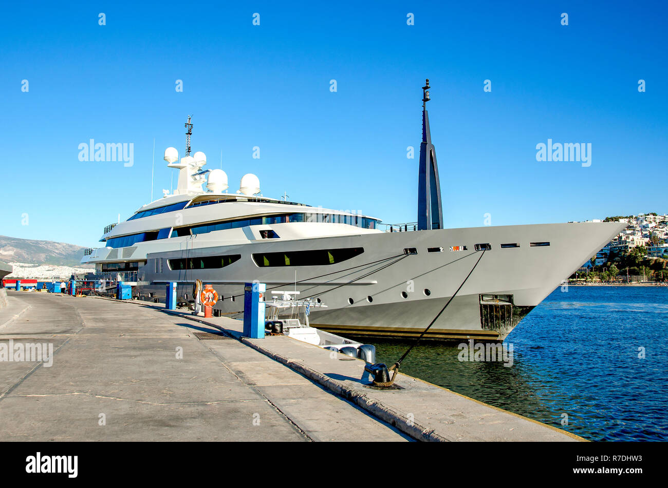 Luxury yacht at marina Zeas,Piraeus port, Greece Stock Photo - Alamy