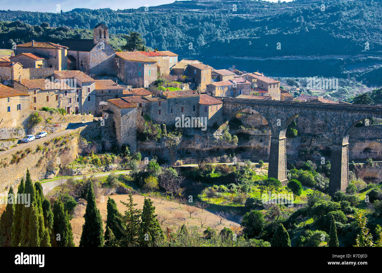 Medieval city of Minerve, Languedoc, France Stock Photo - Alamy