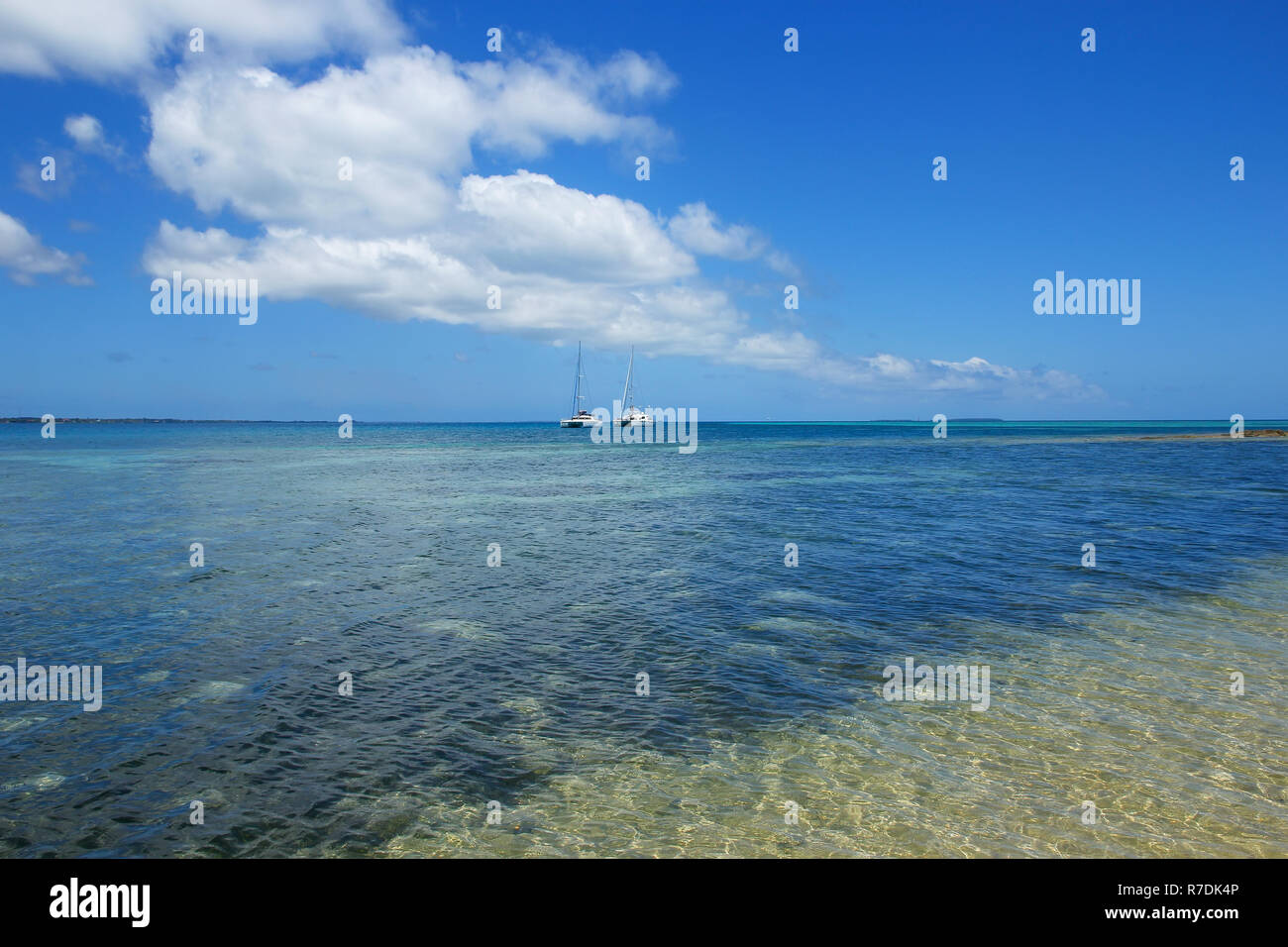 Clear water at Pangaimotu island near Tongatapu island in Tonga. Kindom ...