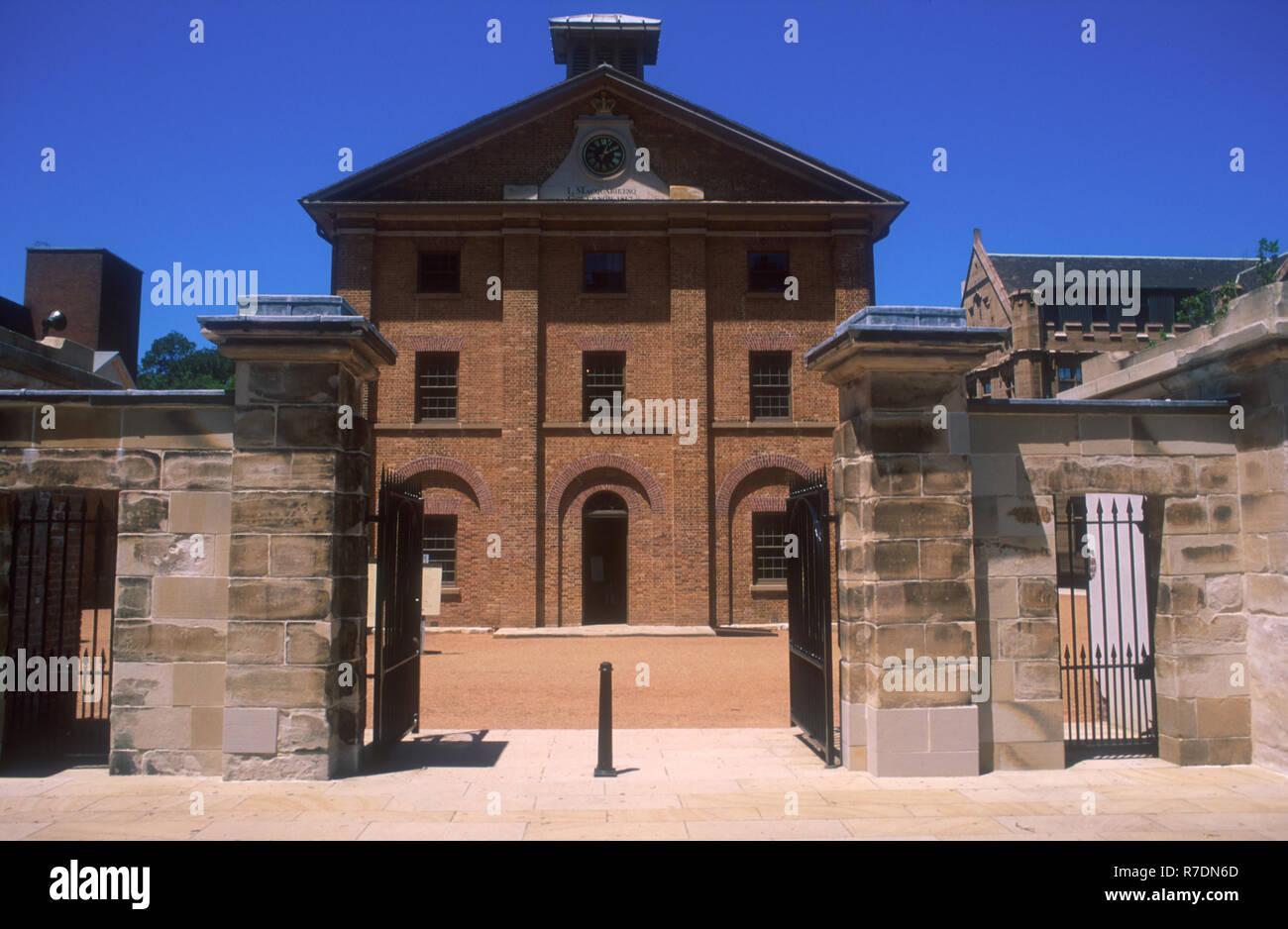 VIEW THROUGH MAIN GATES TO HYDE PARK BARRACKS, MACQUARIE STREET, SYDNEY ...