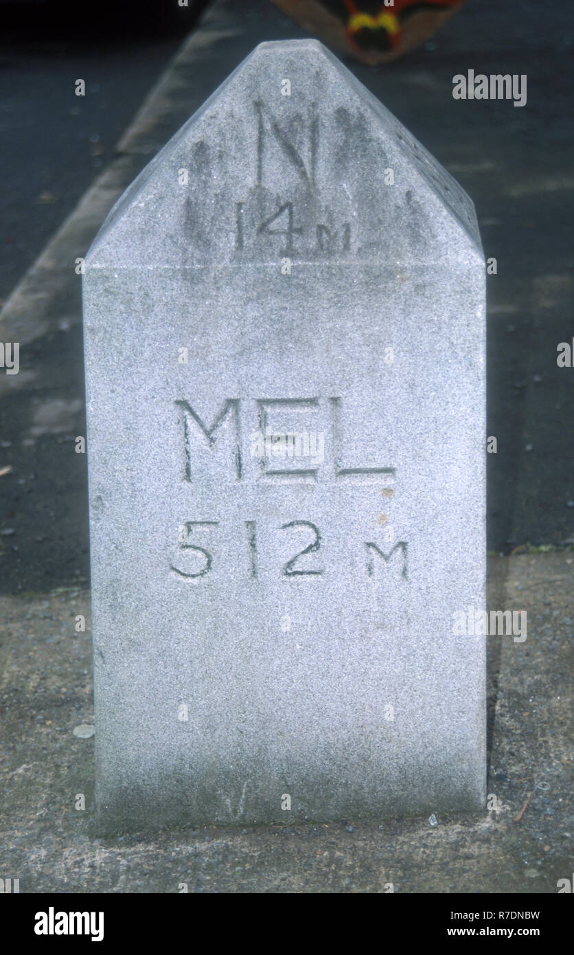 OLD ROAD MILESTONE NUMBERED MARKERS WERE ONCE PLACED ALONGSIDE THE ROAD ...
