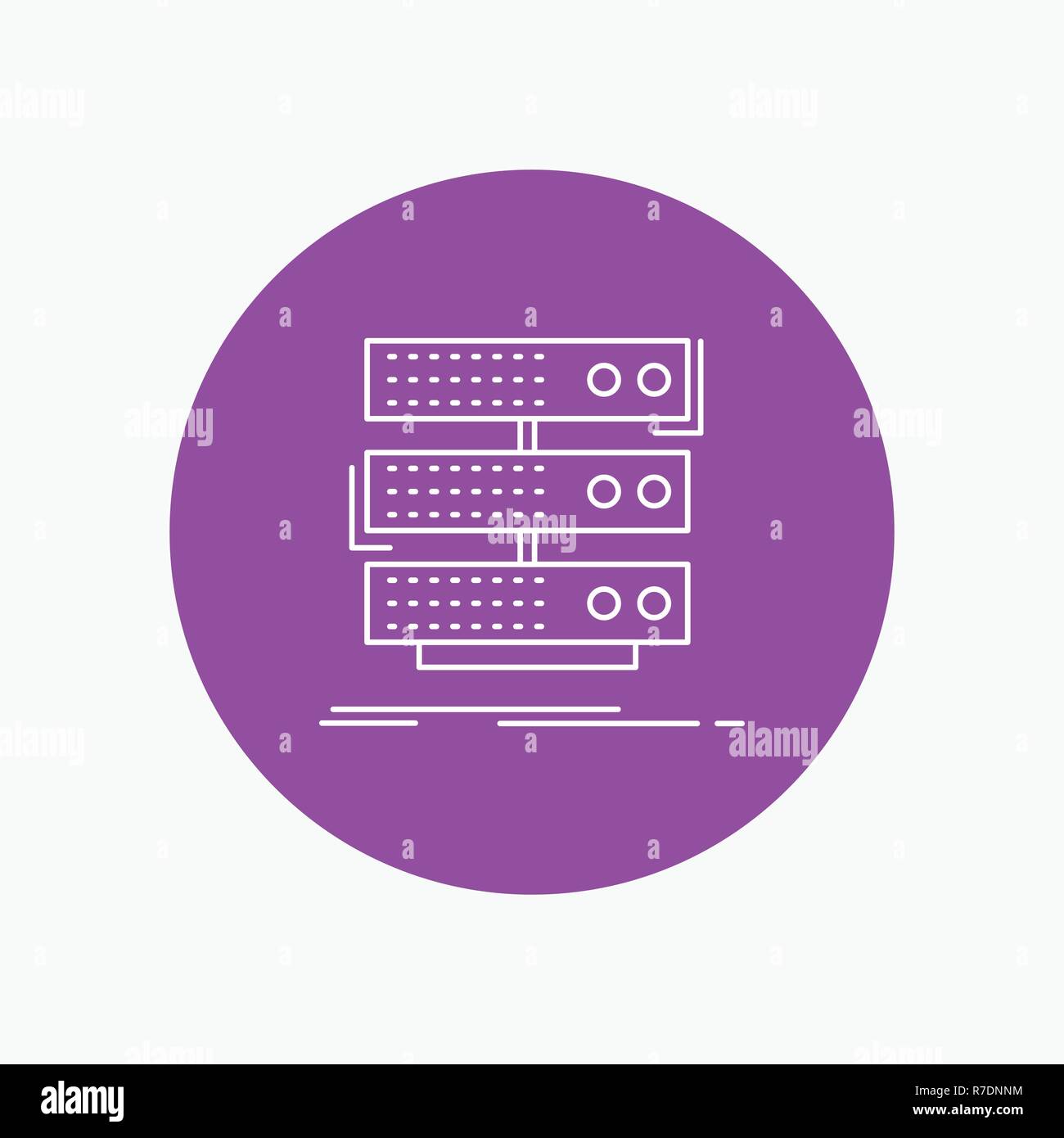 Server Storage Rack Database Data White Line Icon In Circle 8423