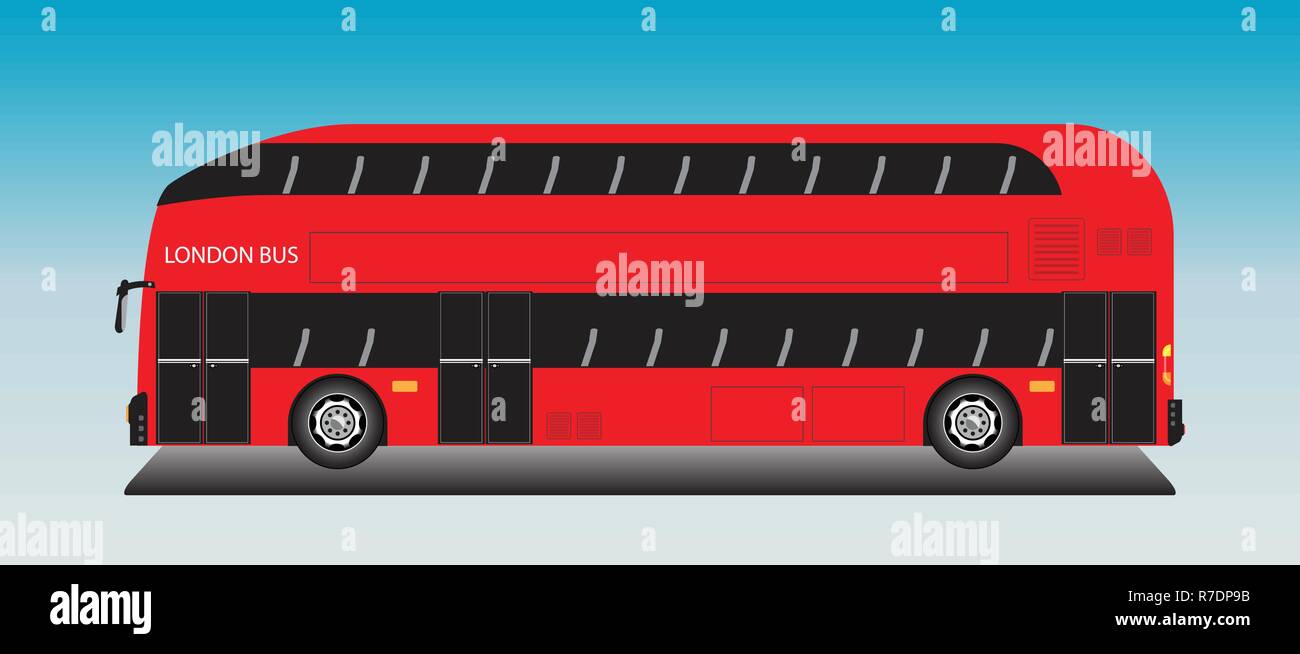 London Bus Vector on blue sky background Stock Vector Image & Art - Alamy