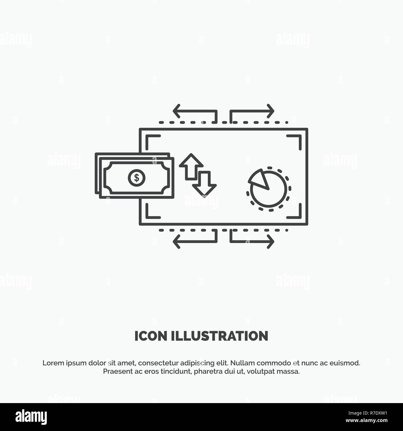 Finance, flow, marketing, money, payments Icon. Line vector gray symbol for UI and UX, website ...