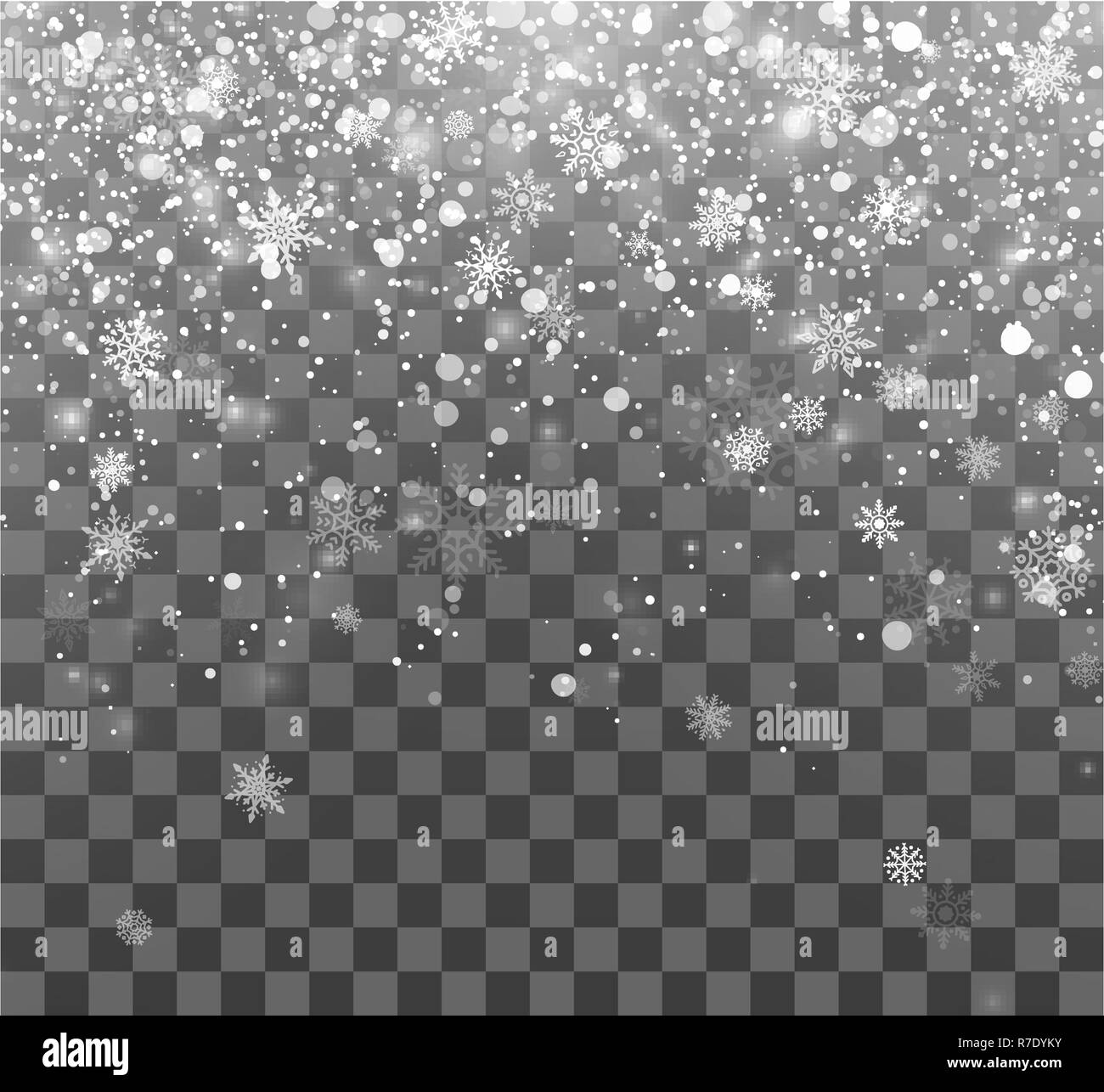 Christmas snow. Magic holiday background. Falling snowflakes on dark ...