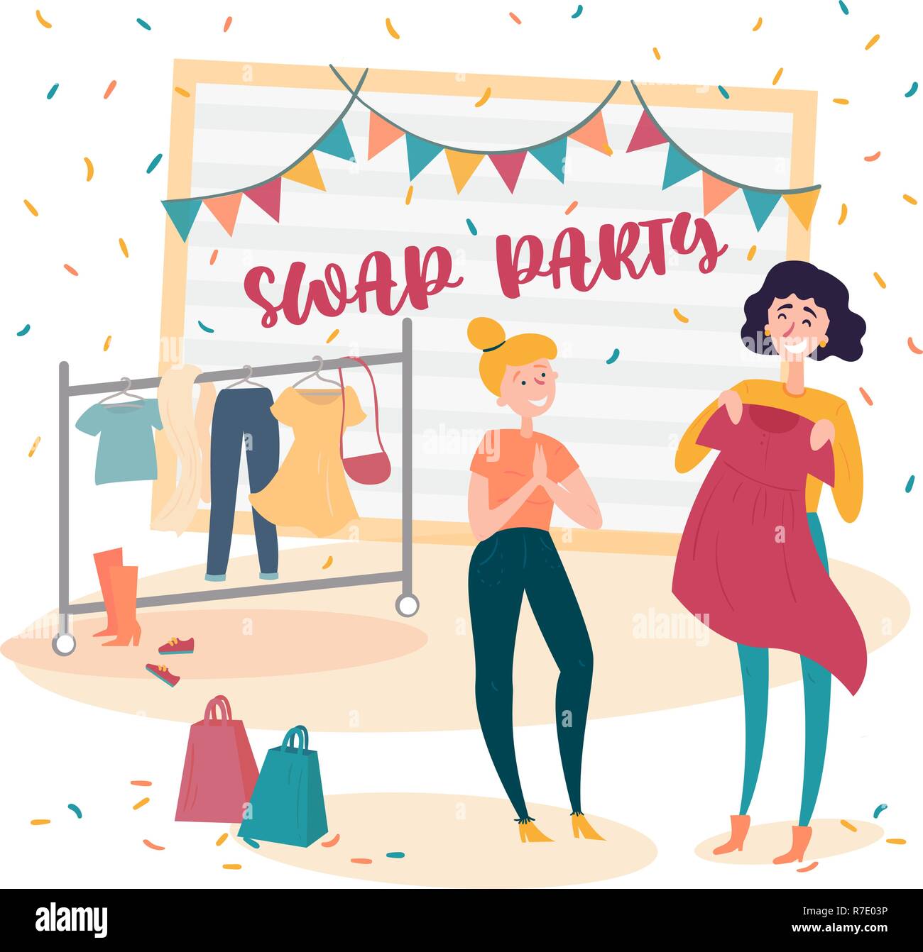 Clothes swap party hi-res stock photography and images - Alamy