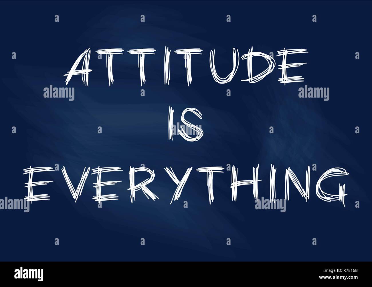 Attitude is everything blackboard business notice Vector illustration ...