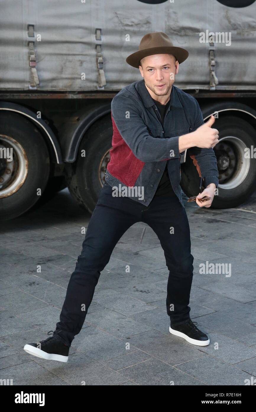 Taron Egerton seen at Global studios to promote his new movie Rocketman ...