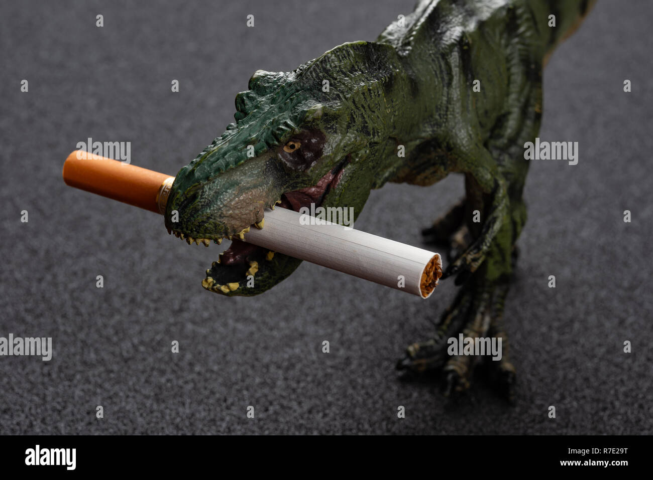 tyrannosaurus with a cigarette on the mouth concept of unhealthy ...