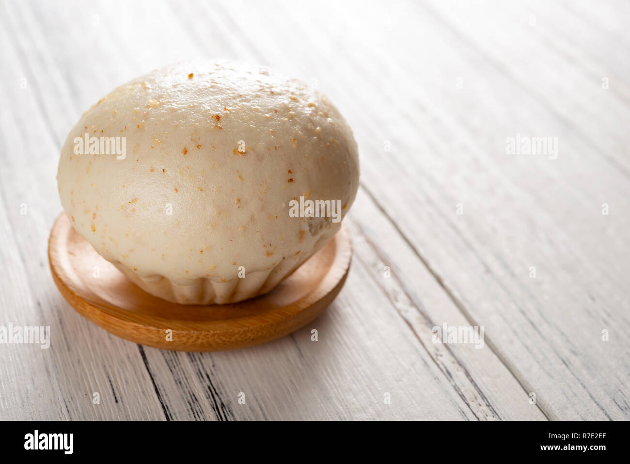 traditional Chinese bun on white wood background Stock Photo - Alamy