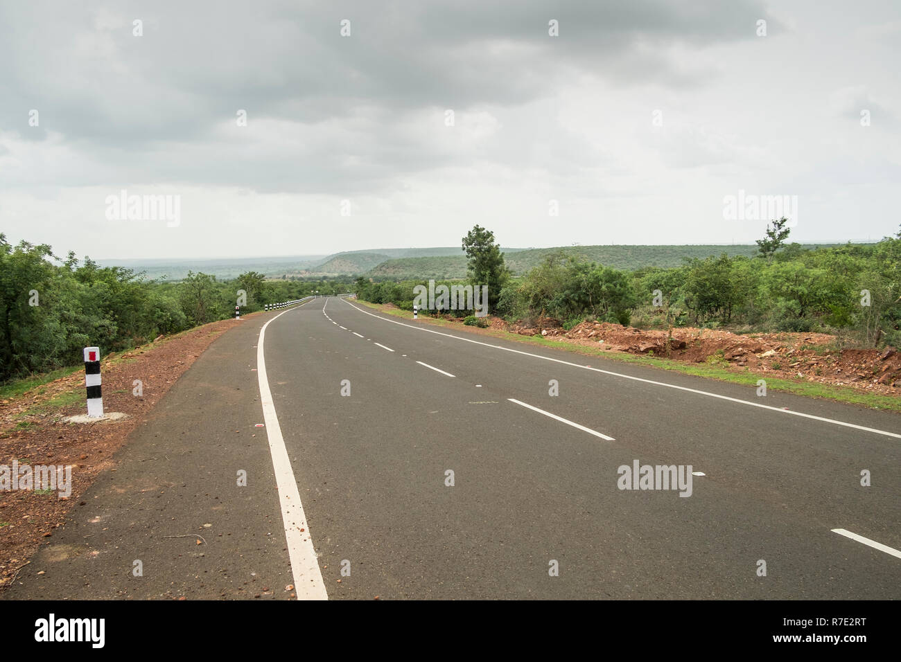 Along a State Highway in Karnataka, India in the monsoons Stock Photo ...