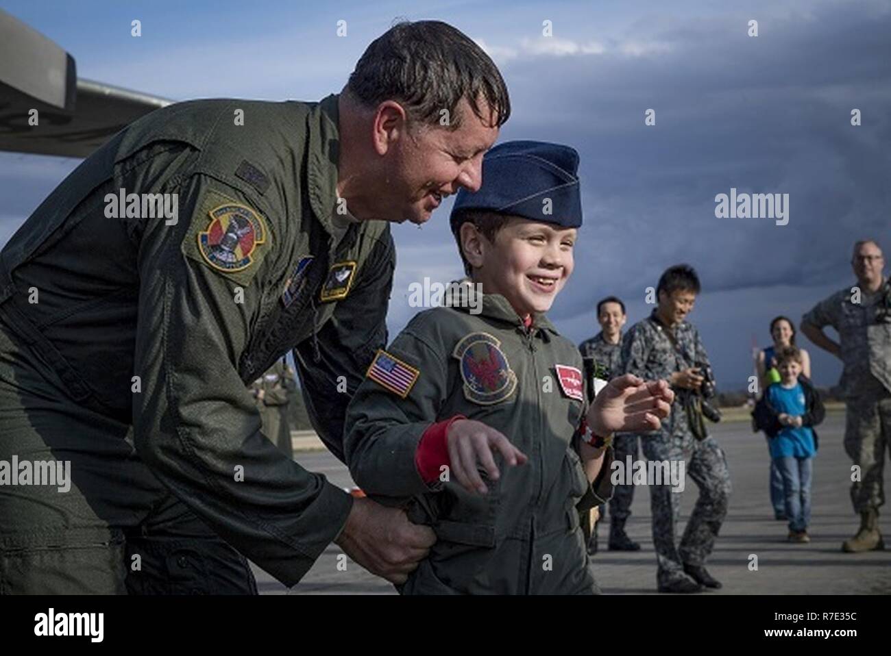 Col. Neil R. Richardson, 374th Airlift Wing vice commander, laughs with ...