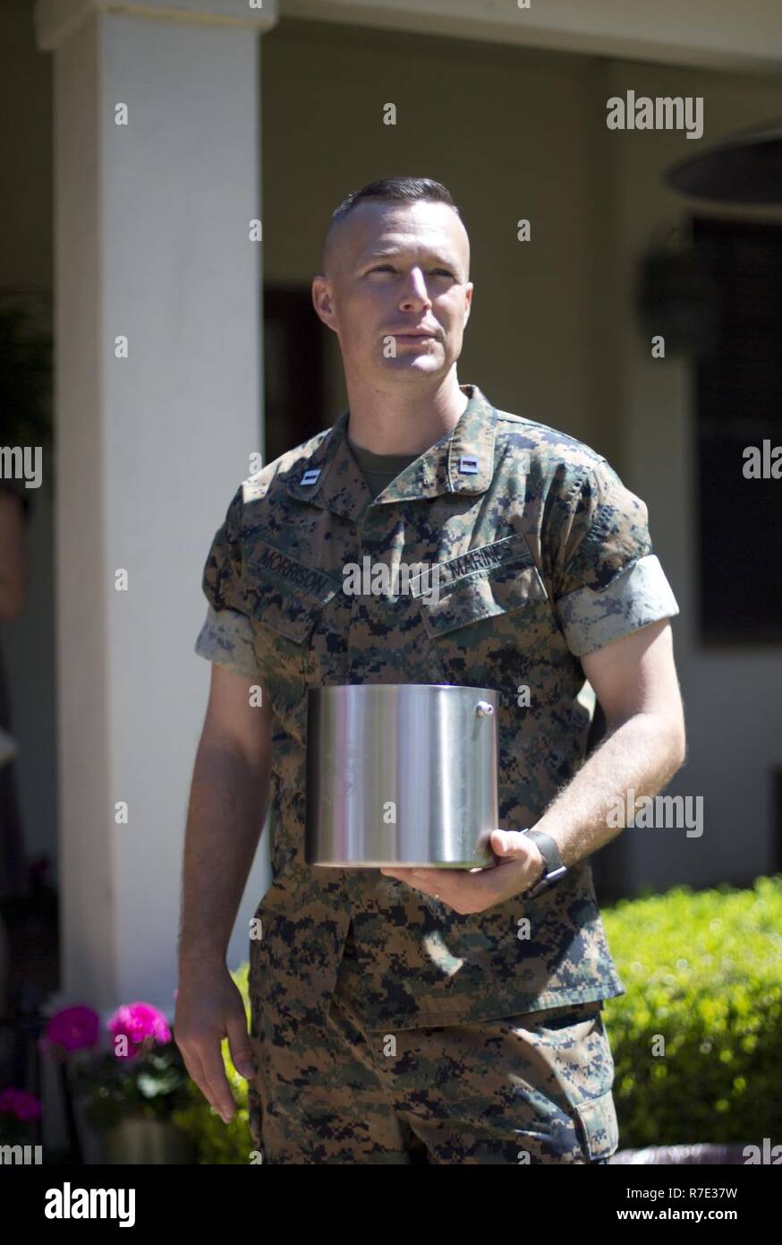 U.S. Marine Corps Capt. William C. Morrison, protocol officer with the ...