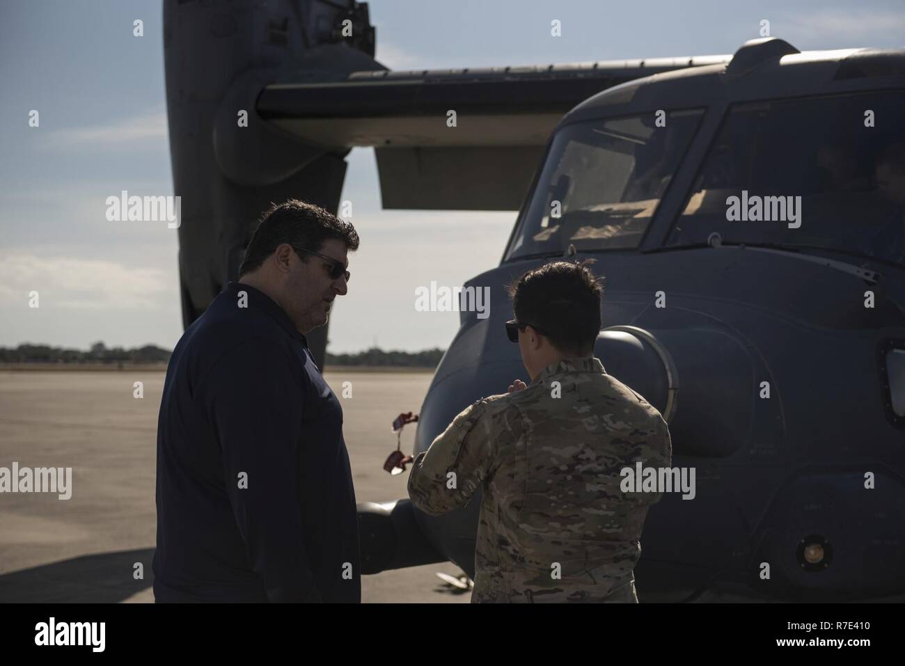 U.S. Air Force Capt. Craig Haggett, a CV-22 Osprey tiltrotor aircraft ...