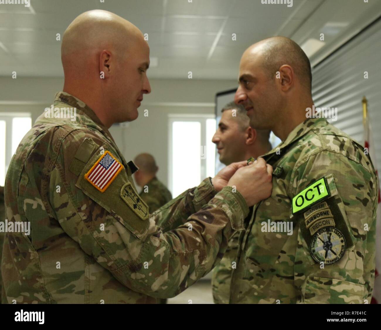 U.S. Army Maj. David Farrar (left) the S3 operations officer for the ...
