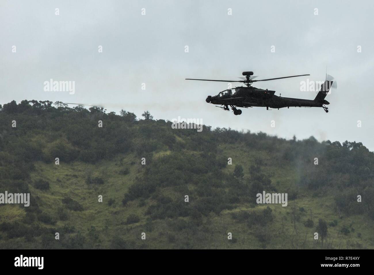 Apache Helicopter Firing Rockets