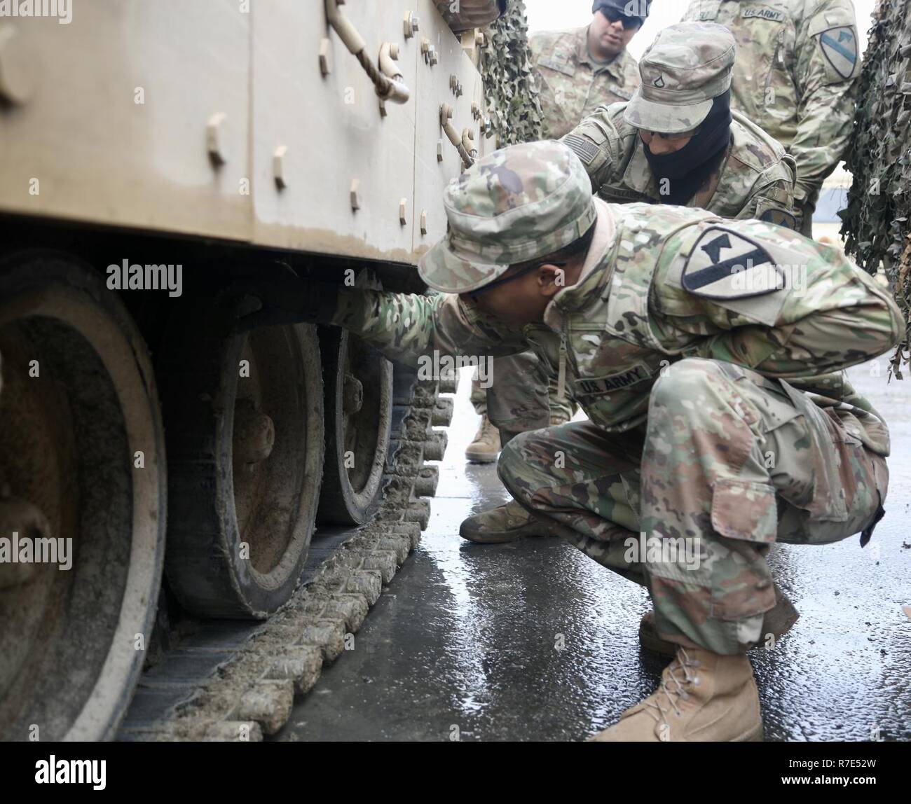 A U.S. Army Soldier assigned to the 91st Brigade Engineer Battalion ...