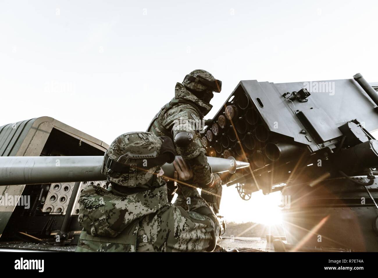 Croatian, Hedgehog Battery conduct Mobile Multiple Launch Rocket System ...