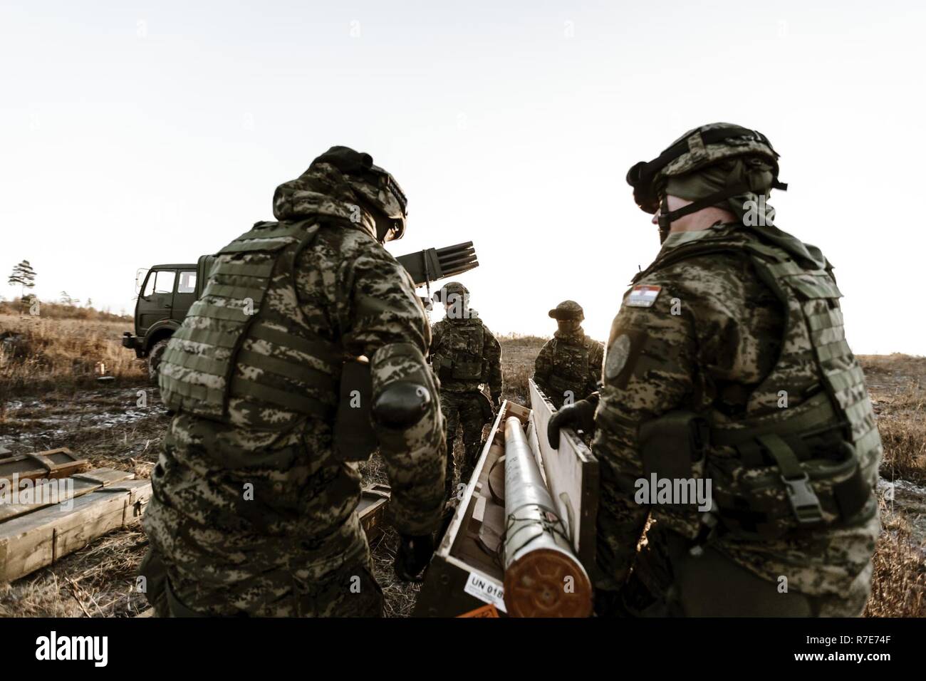 Croatian, Hedgehog Battery conduct Mobile Multiple Launch Rocket System ...