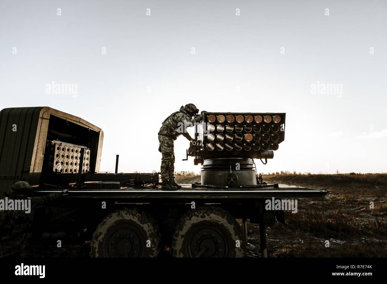 Croatian, Hedgehog Battery conduct Mobile Multiple Launch Rocket System ...