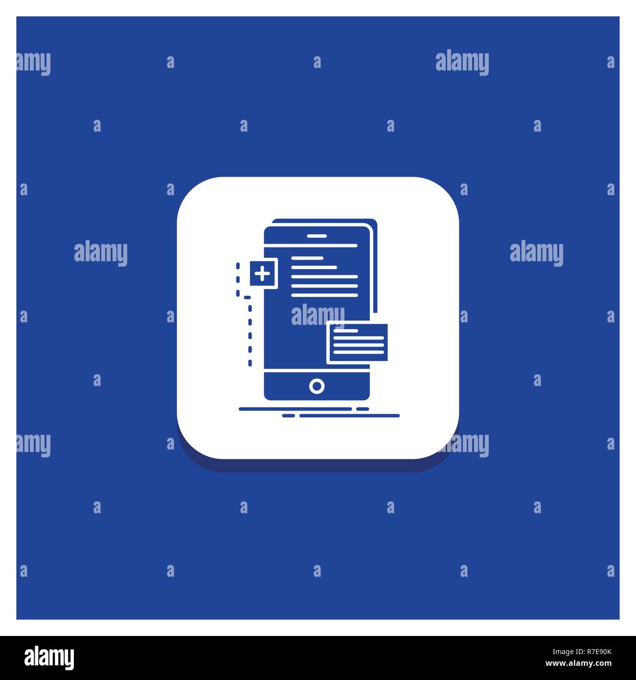 Blue Round Button For Frontend Interface Mobile Phone Developer