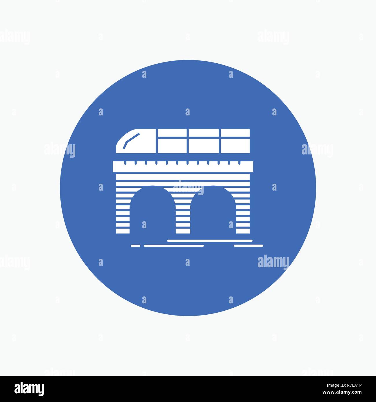 metro, railroad, railway, train, transport White Glyph Icon in Circle ...