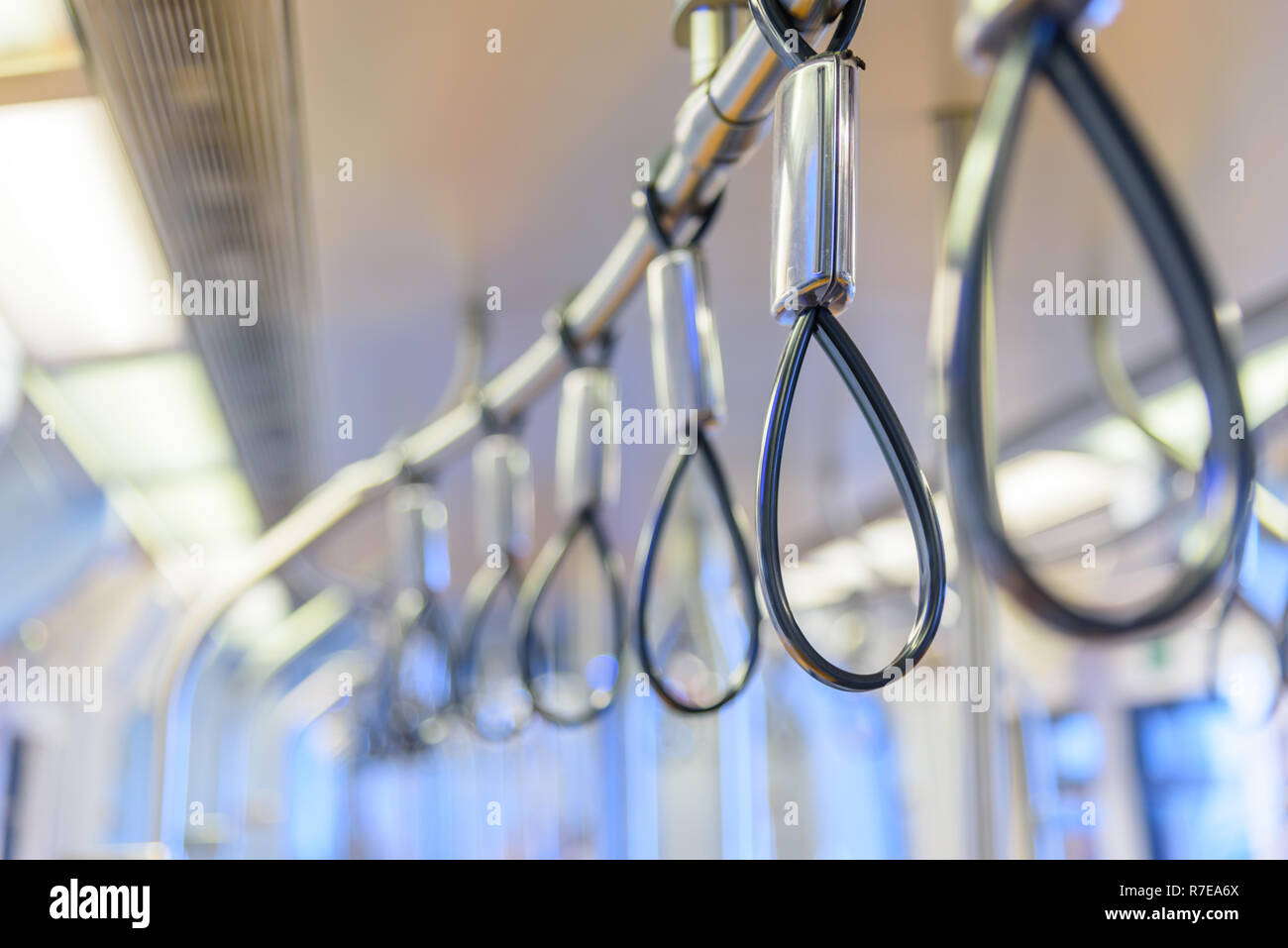 handle bar in sky train for passenger Stock Photo - Alamy