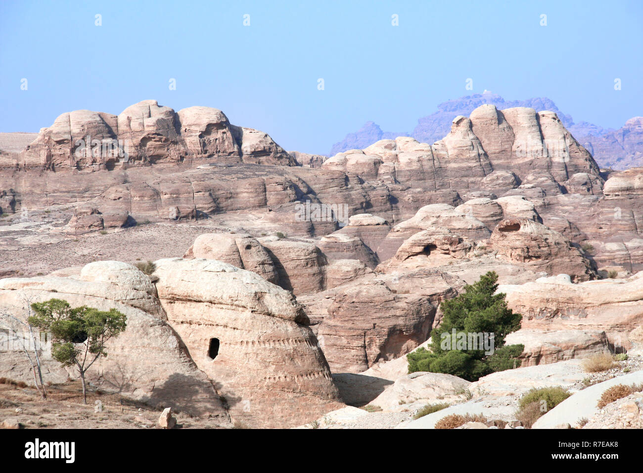 Cave house at to the Siq - narrow slot-canyon, entrance passage to ...