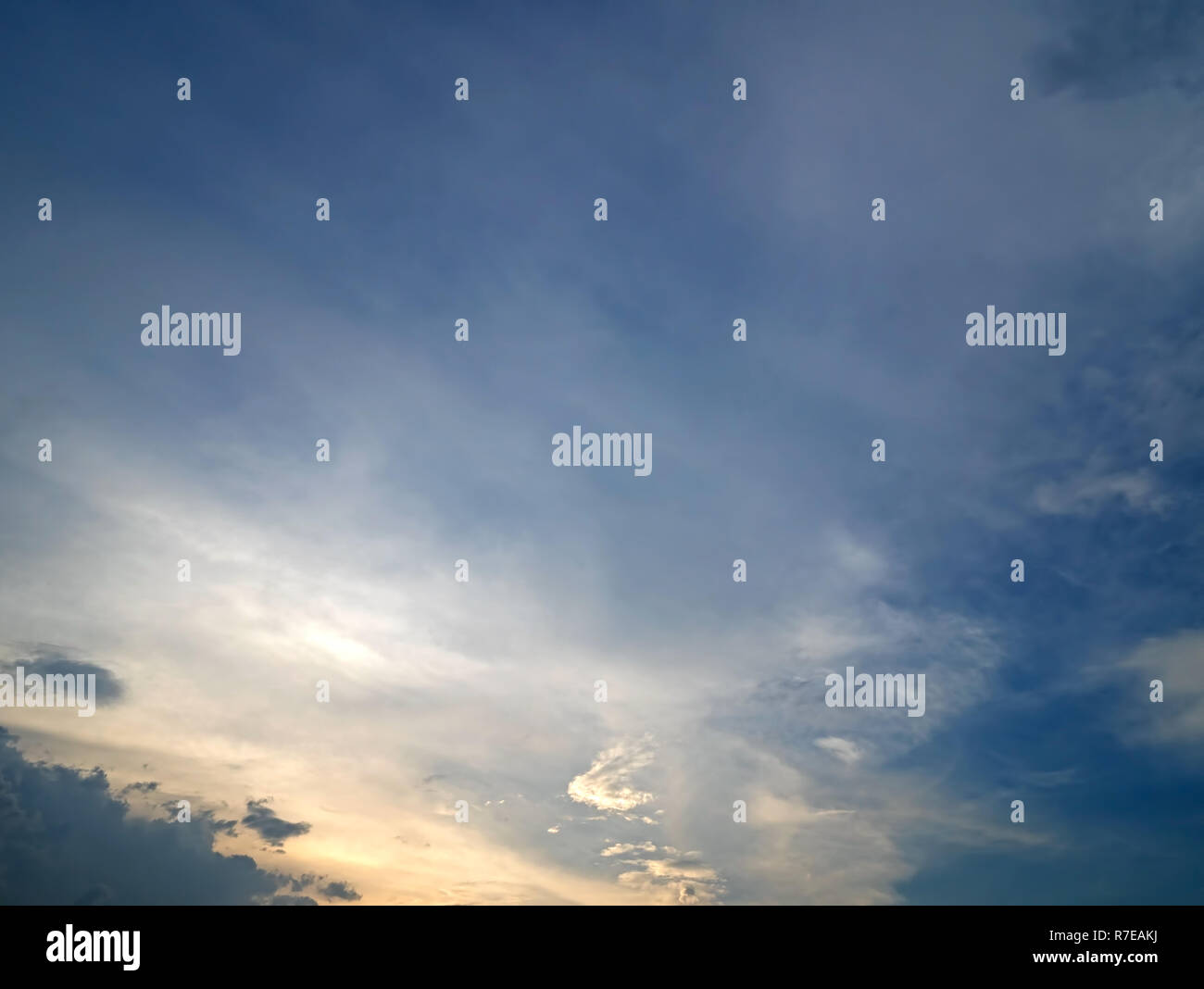 Landscape View of Evening Sky with Cloud Background Stock Photo - Alamy