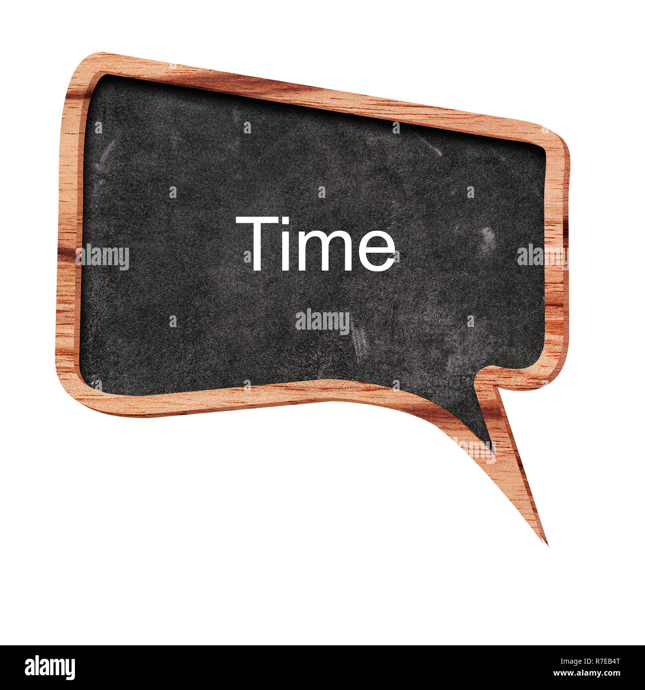 Time word concept on speech bubbles from wood on white background Stock ...