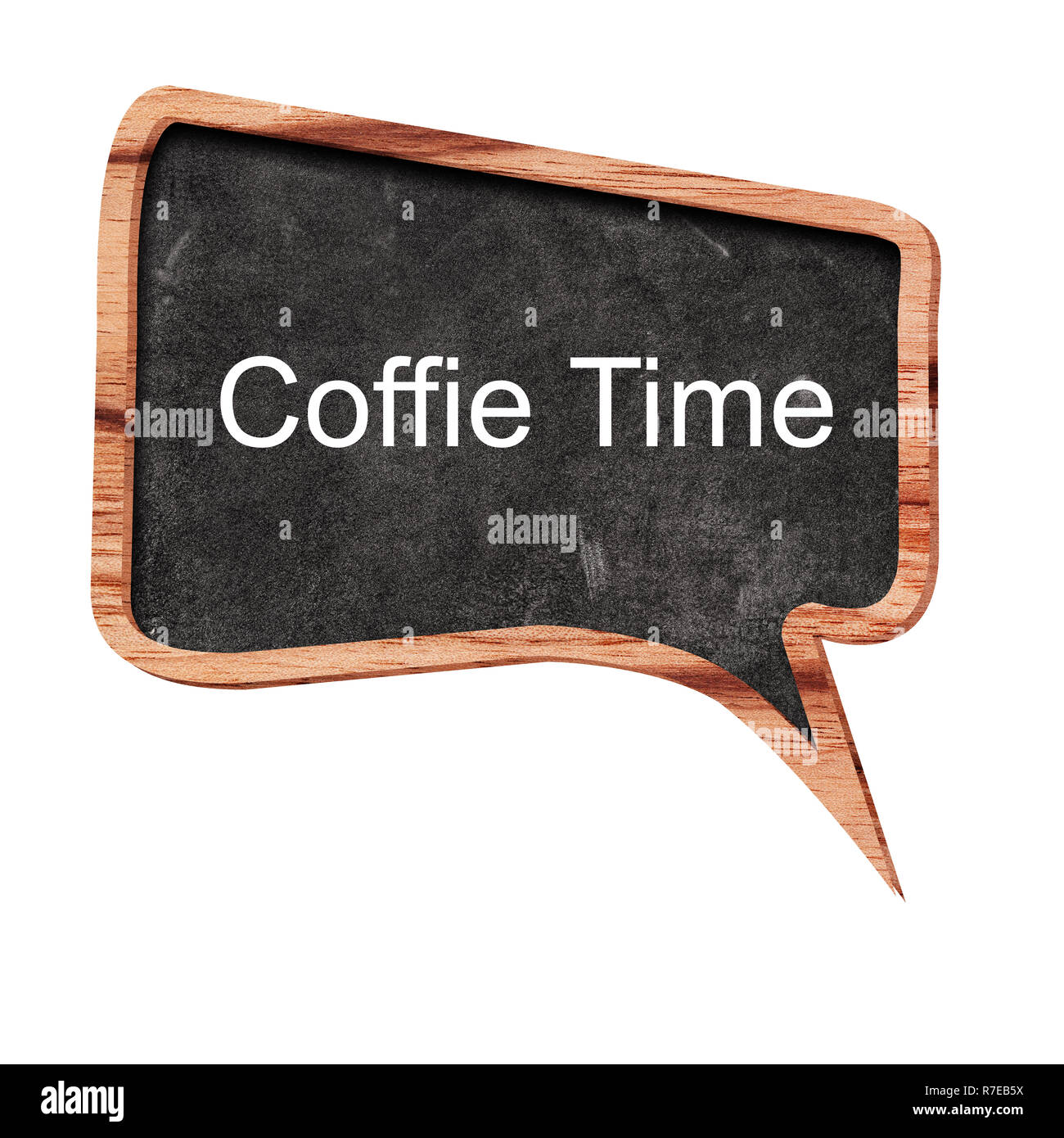Coffee time word concept on speech bubbles from wood on white ...