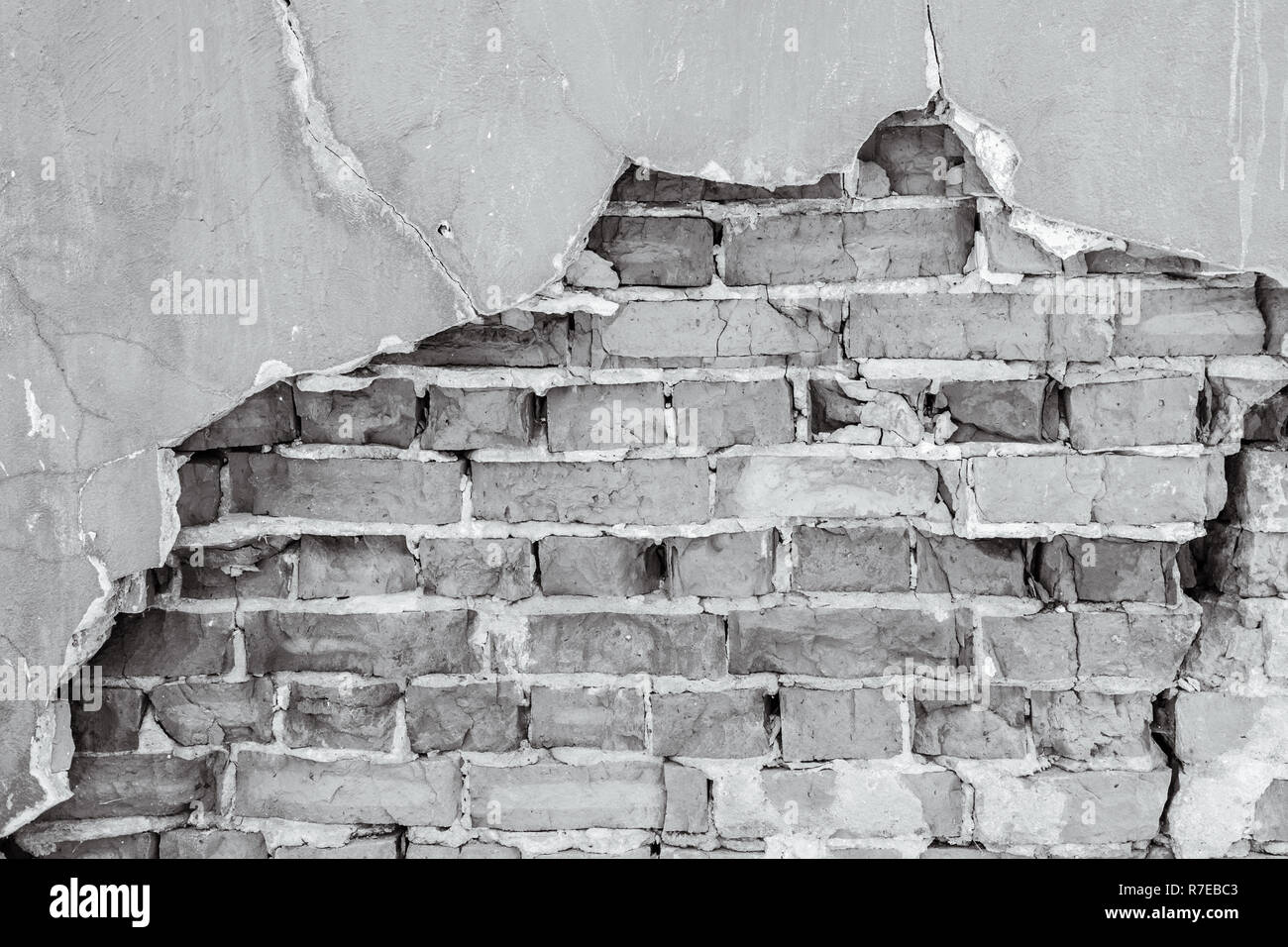Old brick wall. Black and white background Stock Photo - Alamy