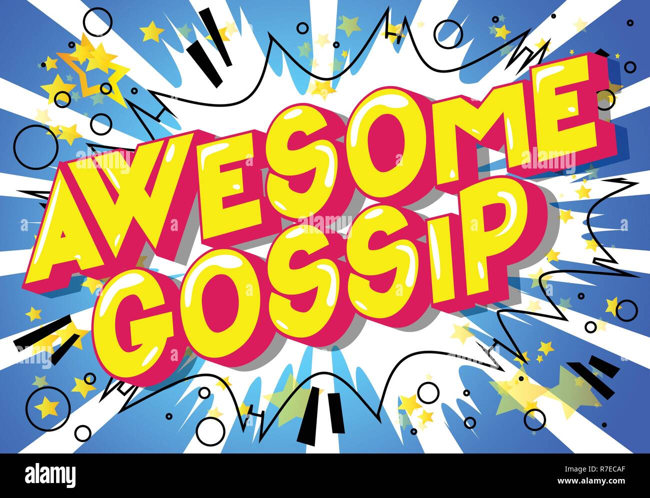 Awesome Gossip - Vector illustrated comic book style phrase on abstract ...