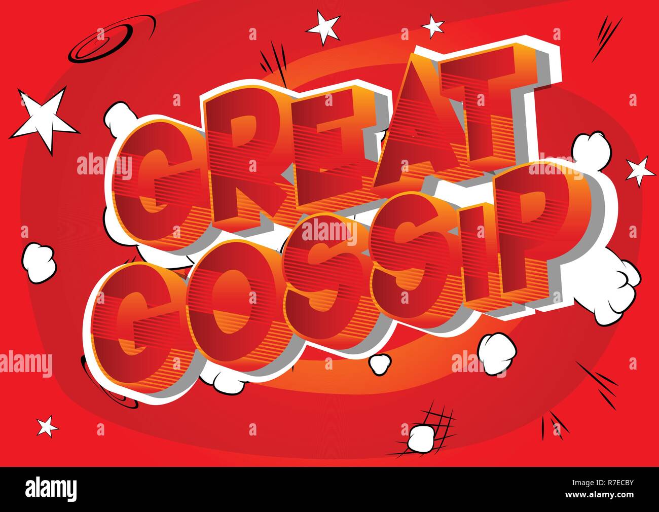 Great Gossip - Vector illustrated comic book style phrase on abstract ...