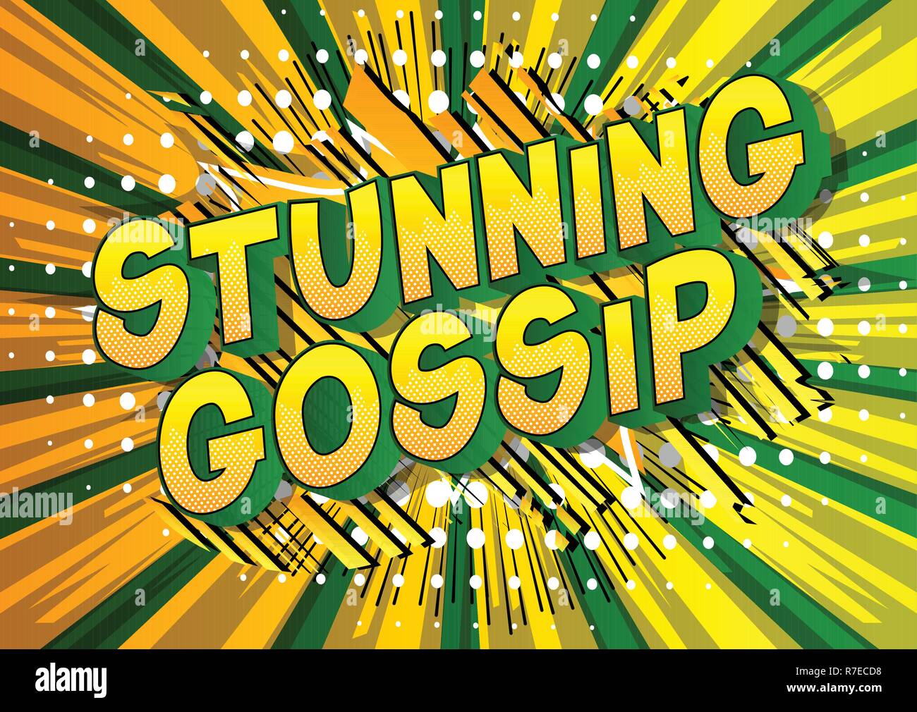 Stunning Gossip - Vector illustrated comic book style phrase on ...