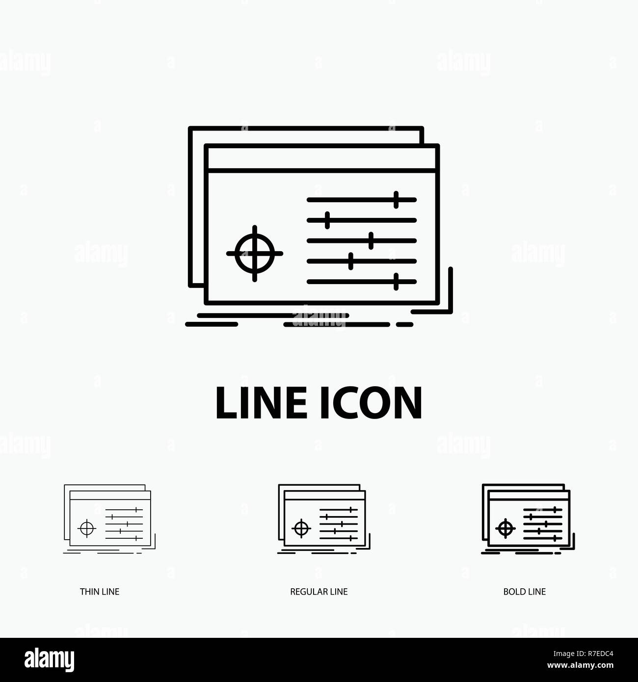 File Object Processing Settings Software Icon In Thin Regular And Bold Line Style Vector