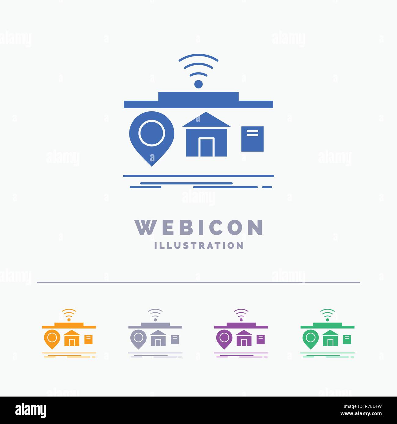 Iot Gadgets Internet Of Things 5 Color Glyph Web Icon Template Isolated On White Vector 