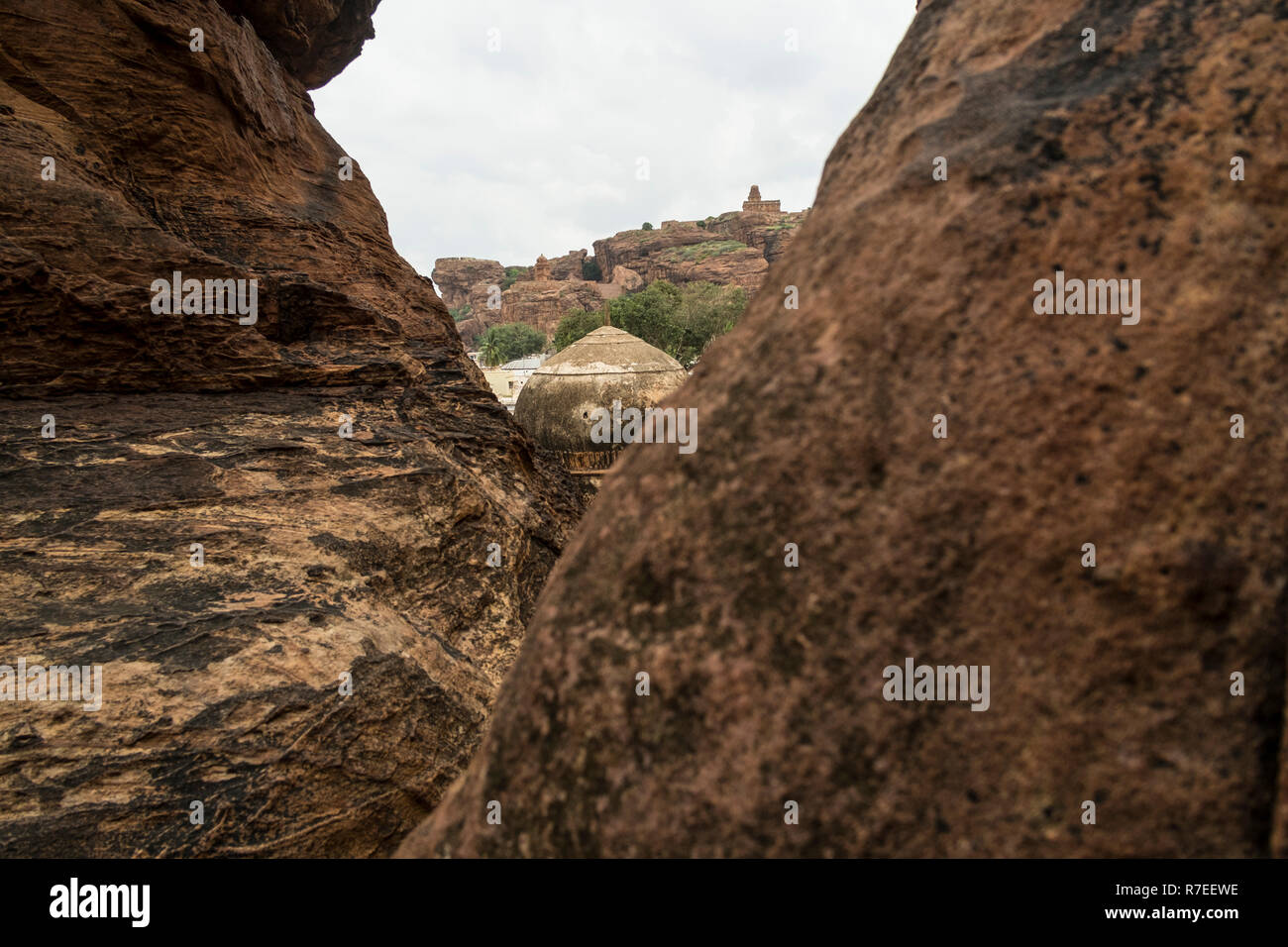 View of the Badami Cave Temples in Badami in Karnataka, India Stock ...