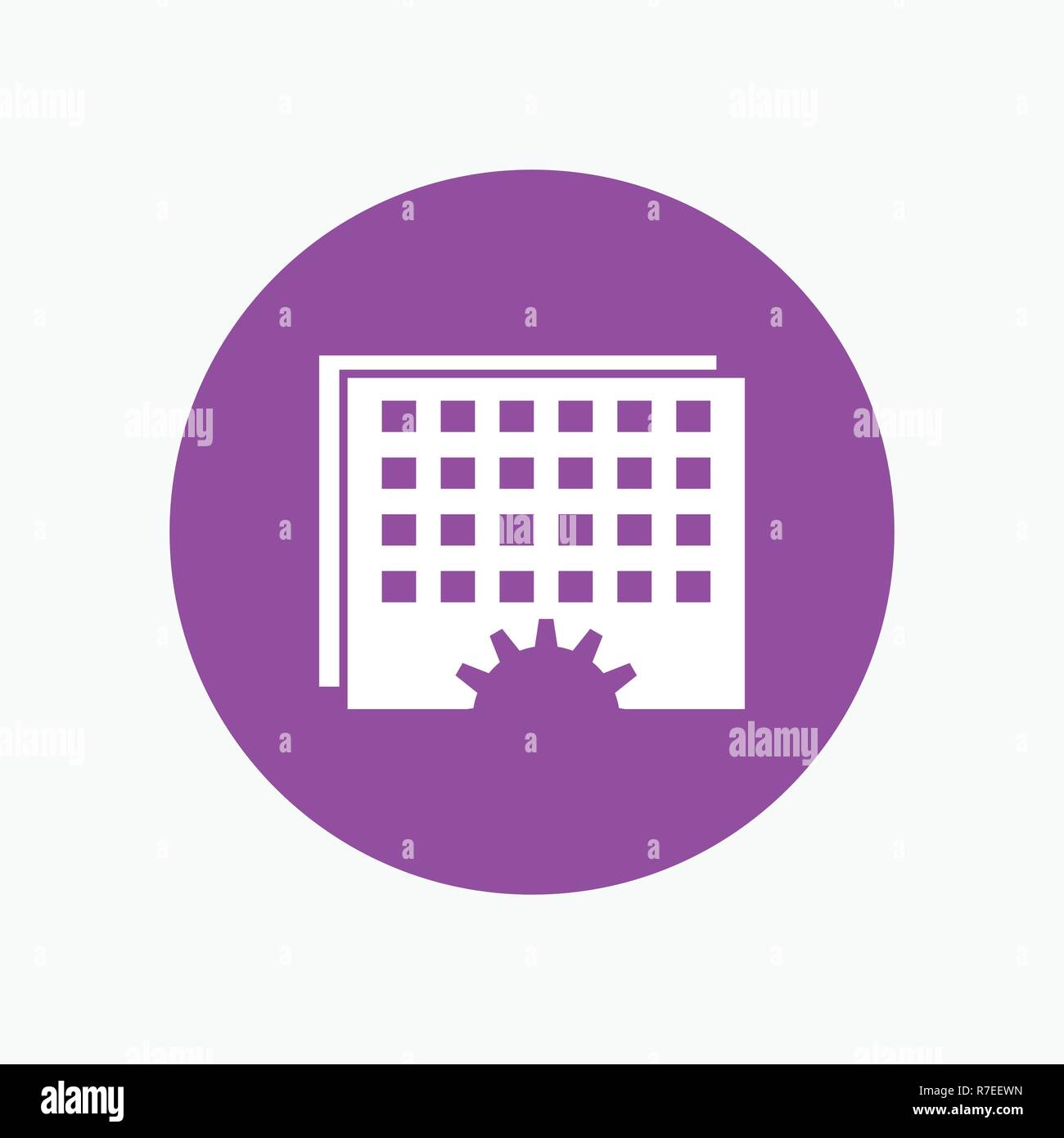 Event Management Processing Schedule Timing White Glyph Icon In Circle Vector Button 