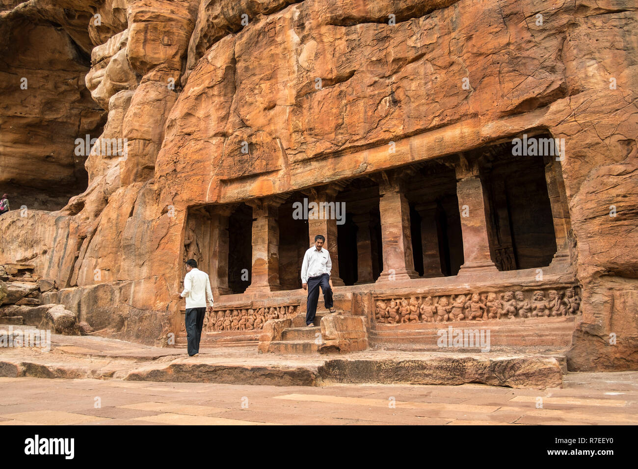 View of the Badami Cave Temples in Badami in Karnataka, India Stock ...