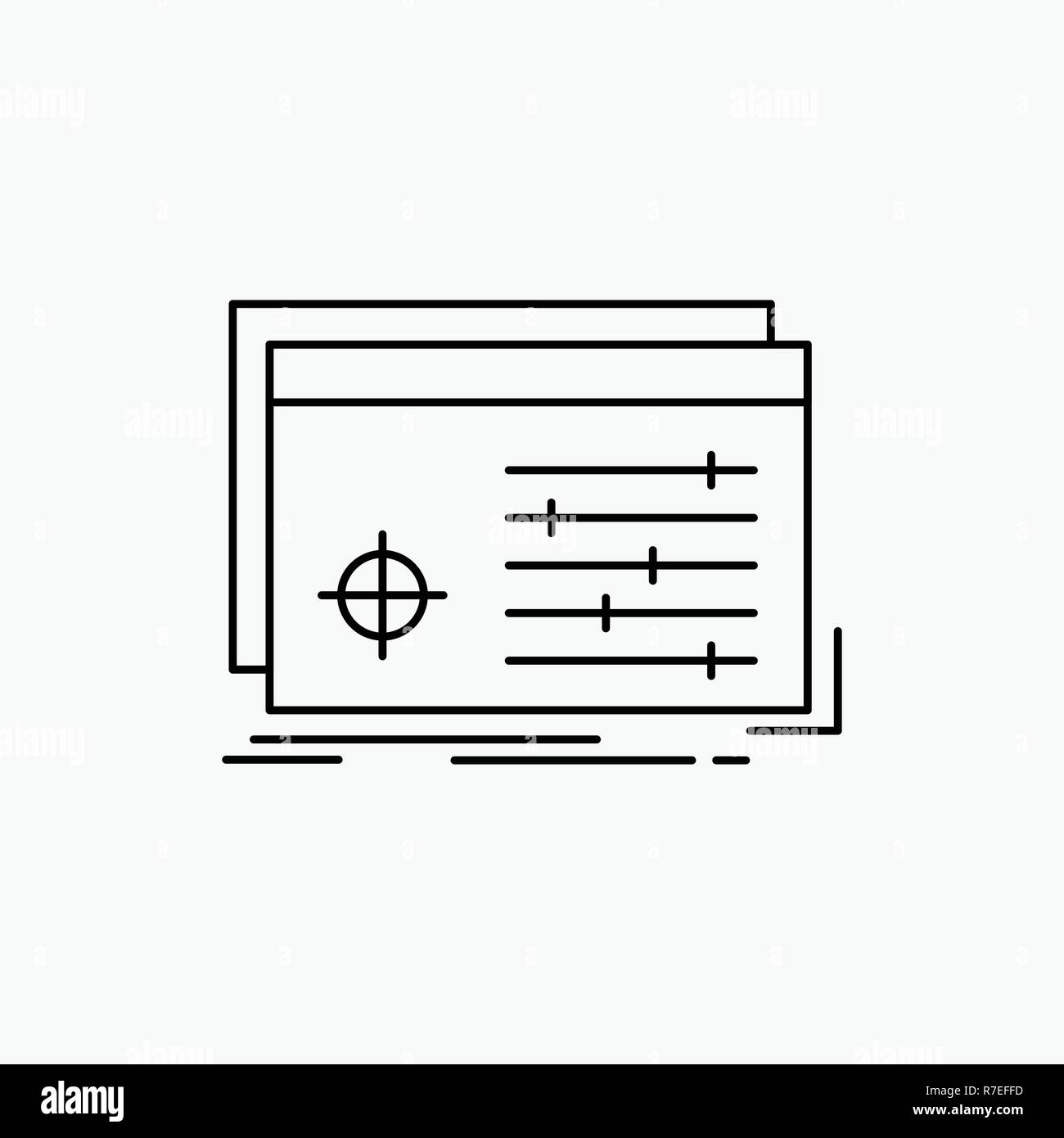 File Object Processing Settings Software Line Icon Vector Isolated
