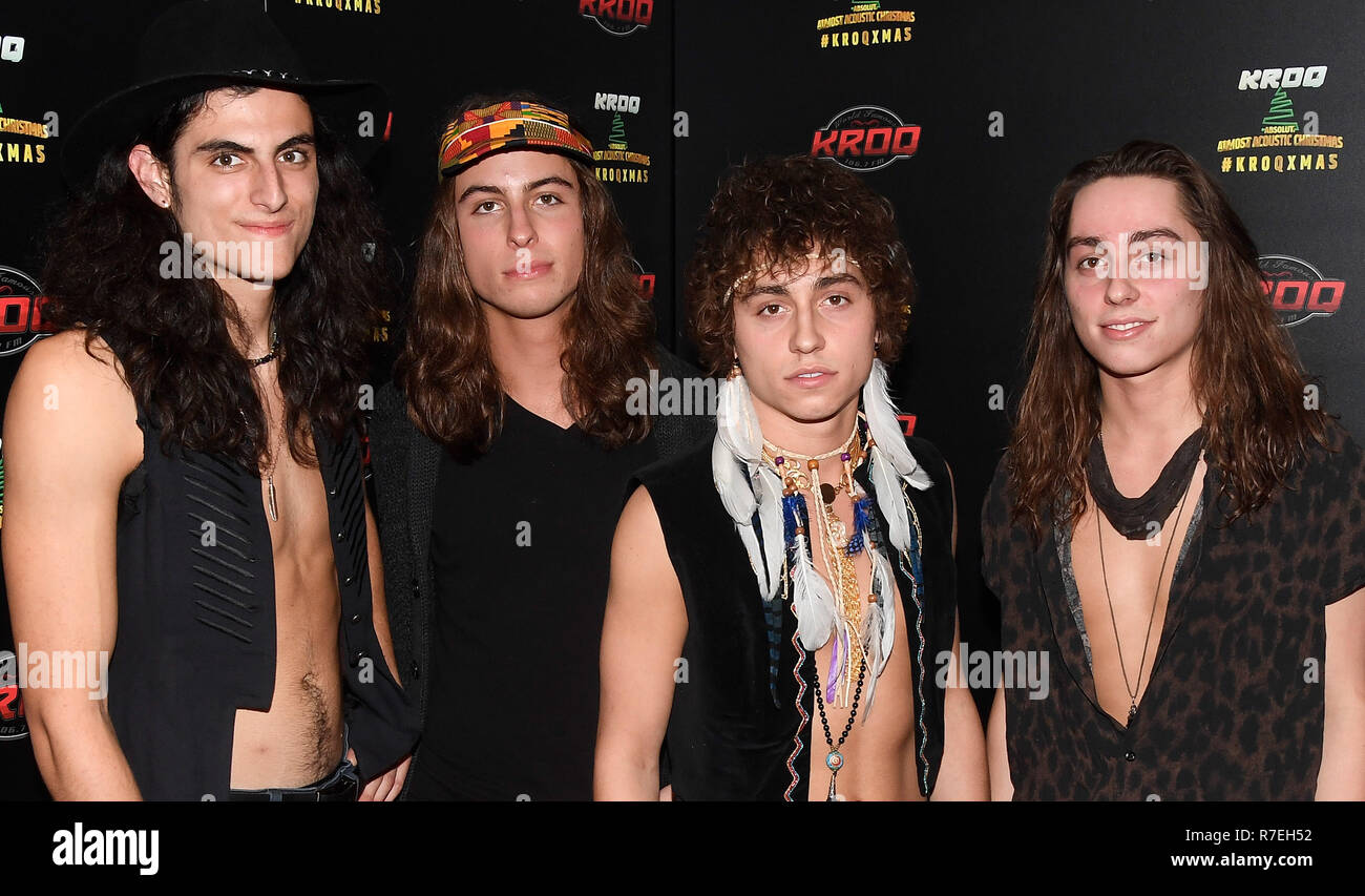 California, USA. 8th Dec 2018. Danny Wagner, Sam Kiszka, Josh Kiszka ...